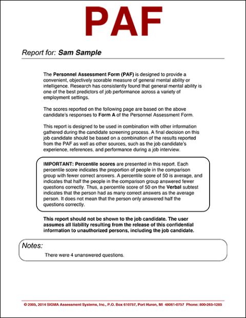 Personnel Assessment Form (PAF) - CLSR